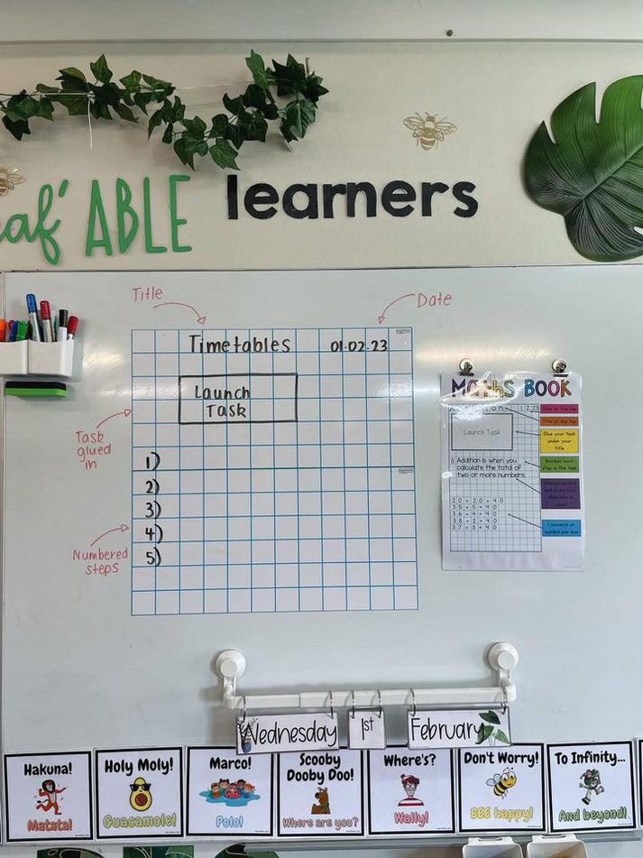 Teacher Whiteboard Grid Lines | Bloom Classroom