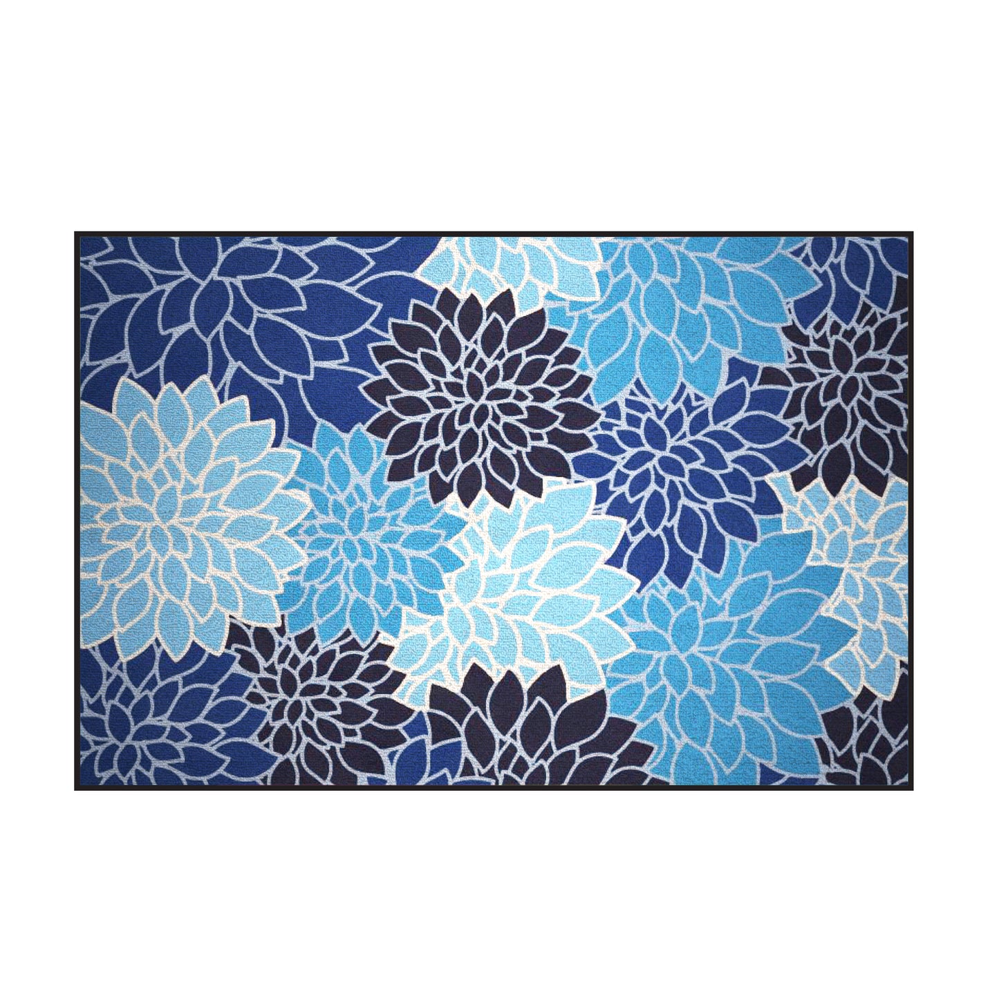 Australian Classroom Mat - Dahlias Blue Rug (2m x 3m)