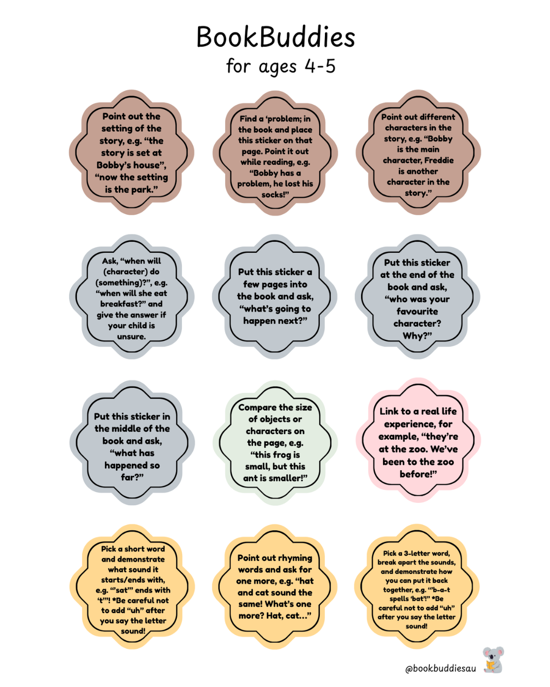 BookBuddies Reusable Story Book Stickers for ages 0-5