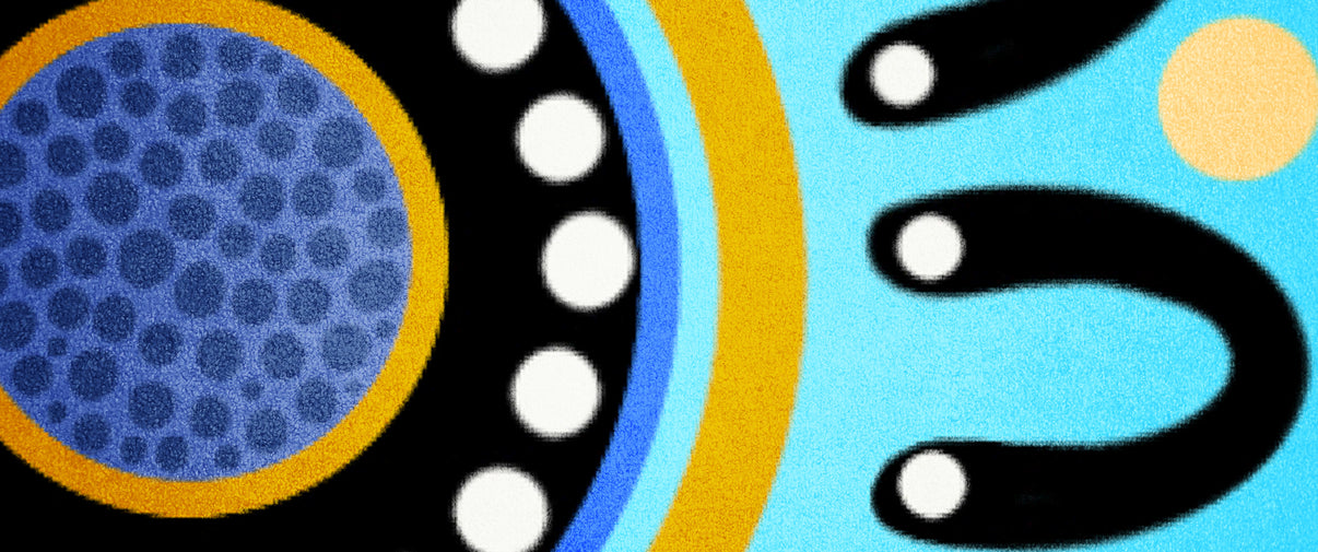 Yarning Circle Earth 1.8m x 3.4m Indigenous Classroom Mat