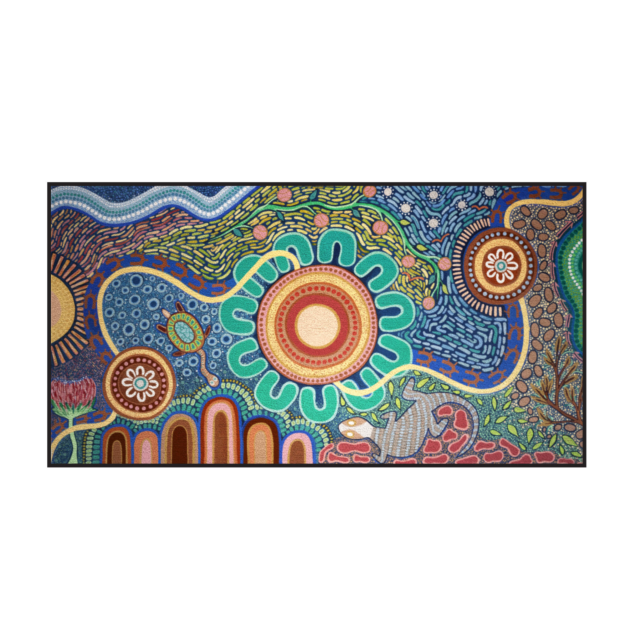 Australian Indigenous Classroom Mat - Budyari Nawunya 1.8m x 3.4m