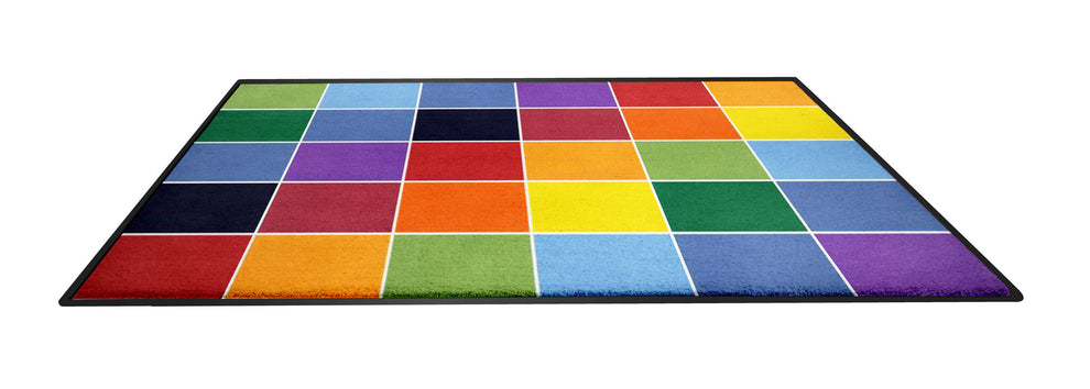 Extra Large 30 Square Seating Rug | Colour Block Placement (2m x 4m)